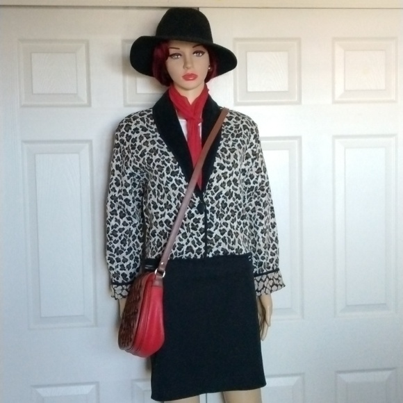 New Identity | Jackets & Coats | New Identity Animal Print Waist Jacket ...